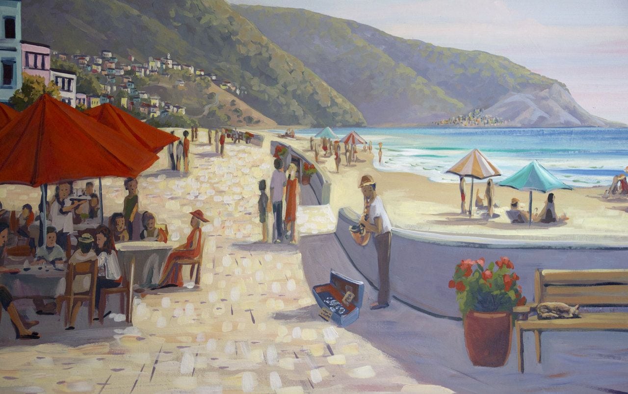 Italian Cafe Mural in Los Altos - Morgan Murals