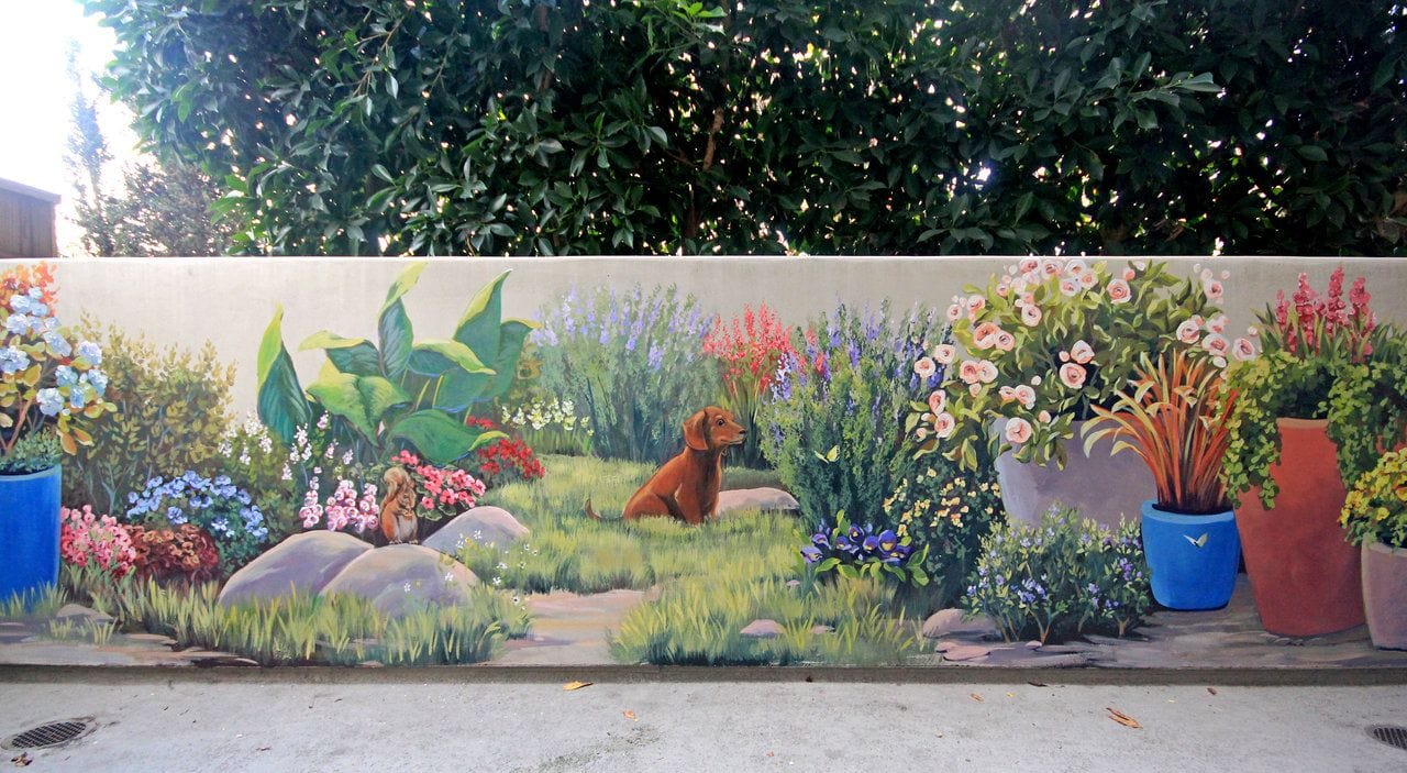 Garden Mural for Patio Wall - Morgan Murals
