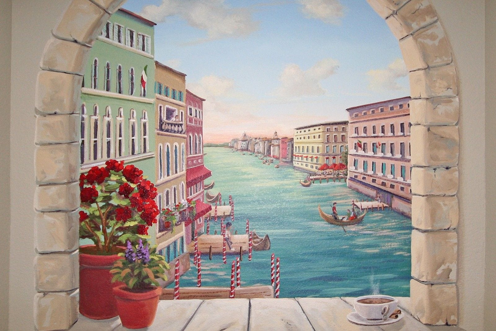 Trompe L'Oeil Venice Wall Niche Mural - Morgan Murals